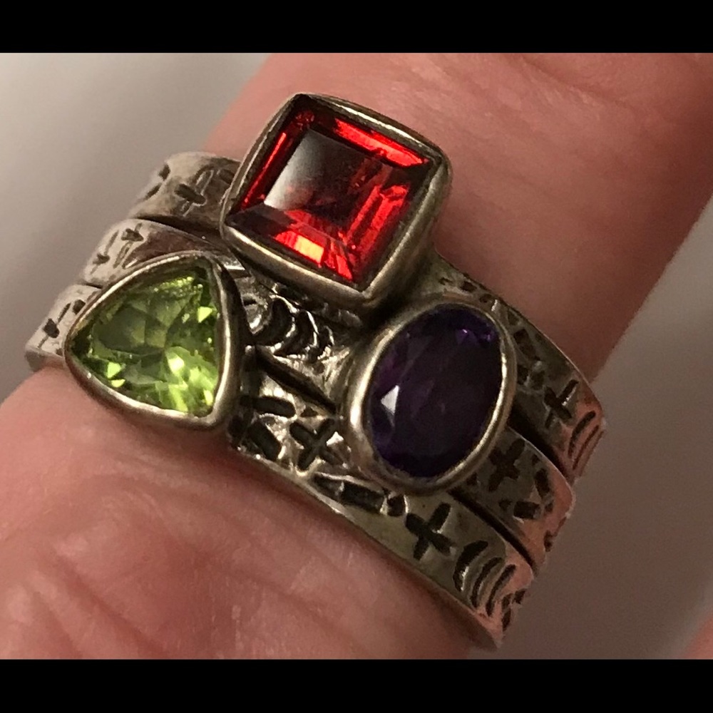 Silpada Silver Rare Set Of 3 Vintage Stacking Rings S… - Gem